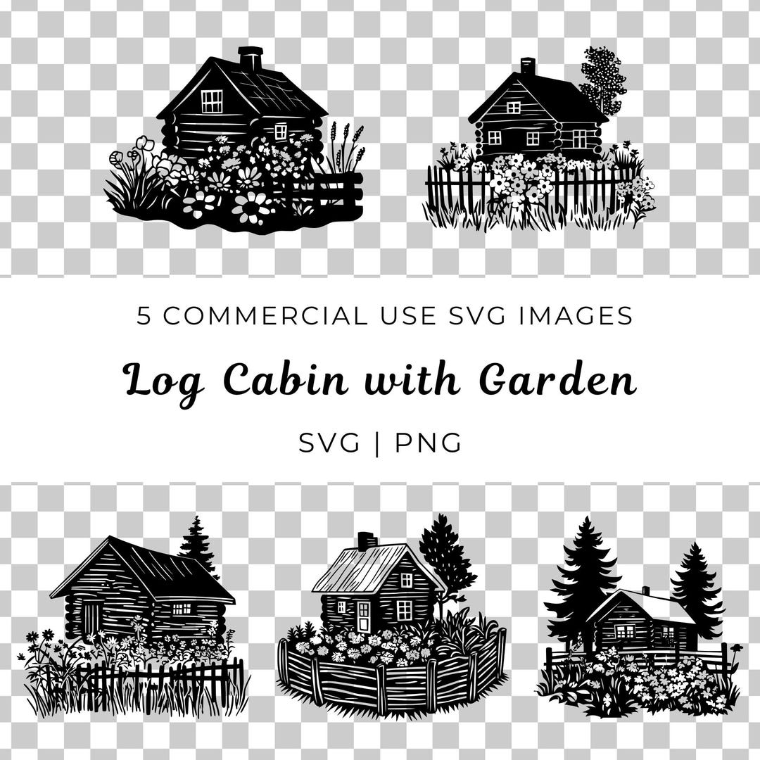 Garden Cabin Svg, Floral Cabin Vector, Rustic Garden Cabin, Woodland ...