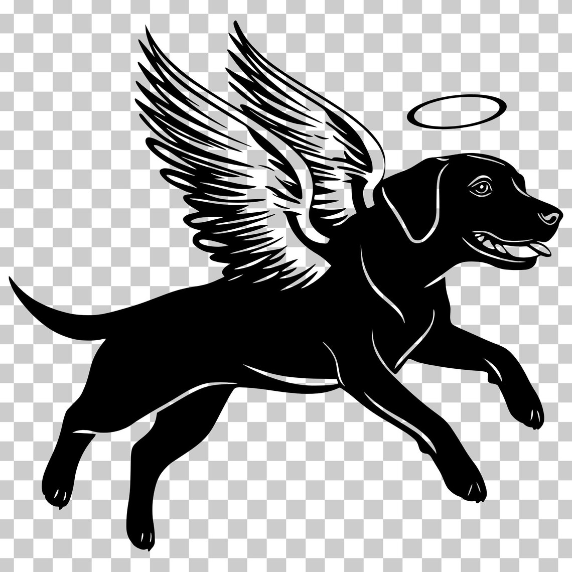 Black Lab With Angel Wings Vector, Heavenly Dog Svg, Black Labrador ...