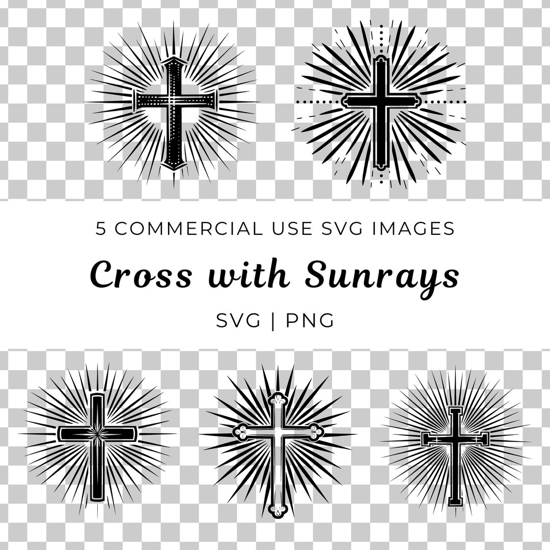 Cross With Sun Rays Svg | Christian Symbol Sunrays | Religious Clipart ...