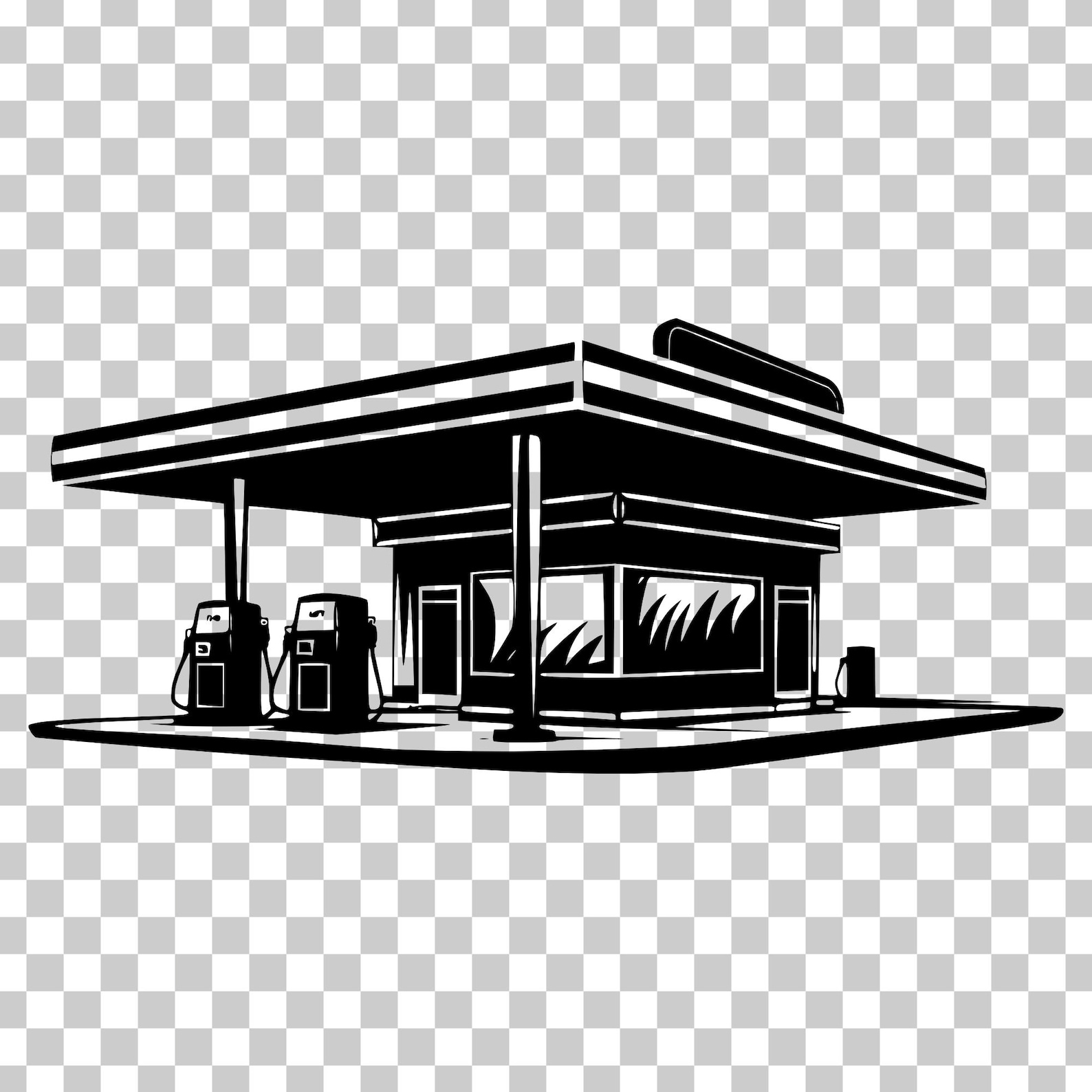 Gas Station Svg, Gas Pump Svg, Old Gas Station Svg, Service Pump ...