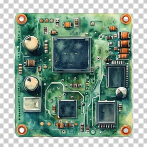Circuit Board Clipart, Computer Parts Png, Technology Clipart, Circuit ...