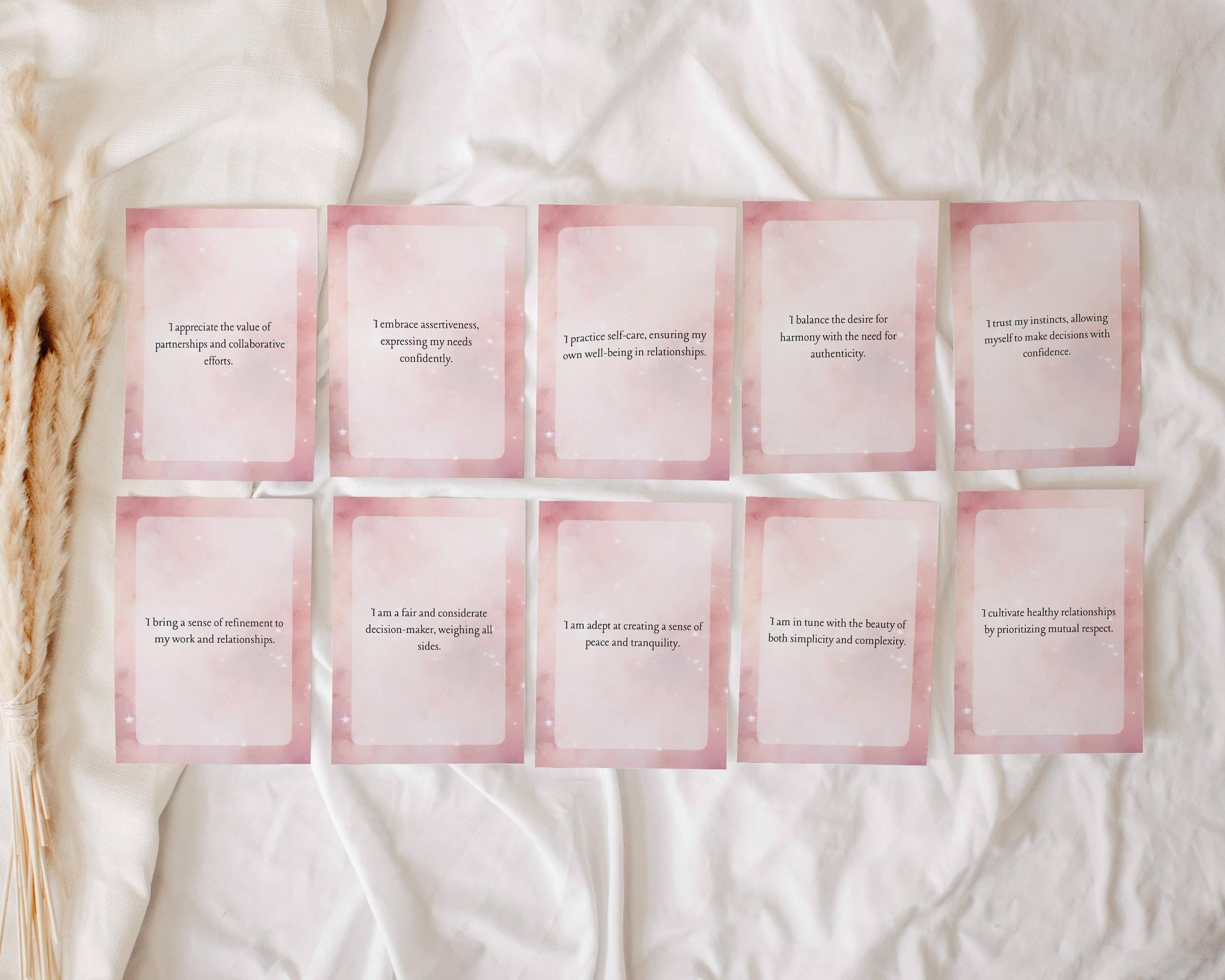 Libra Zodiac Affirmation Cards, Printable Positive Affirmation Deck ...