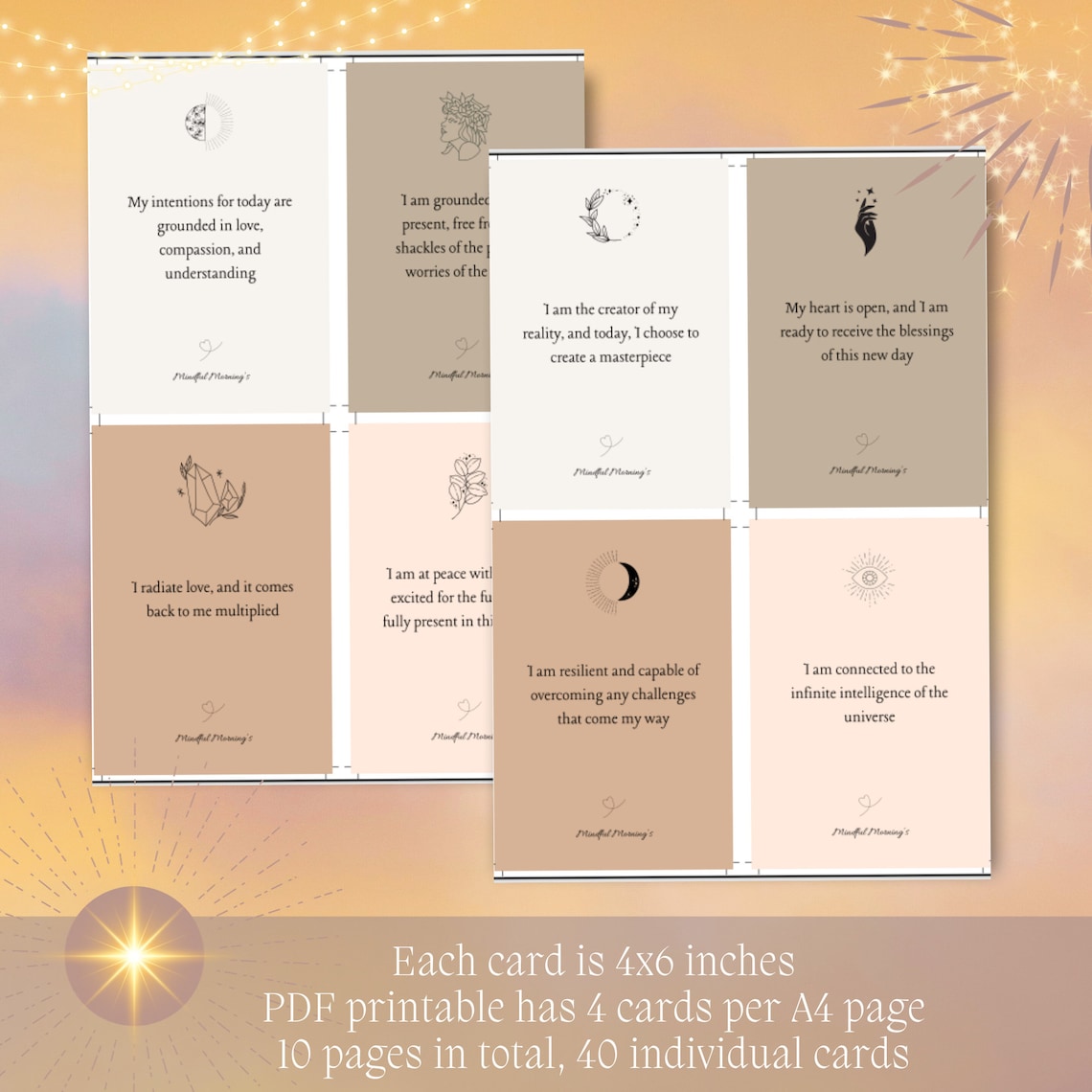 Positive Affirmation Cards, Printable Quotes, Editable Canva Template ...