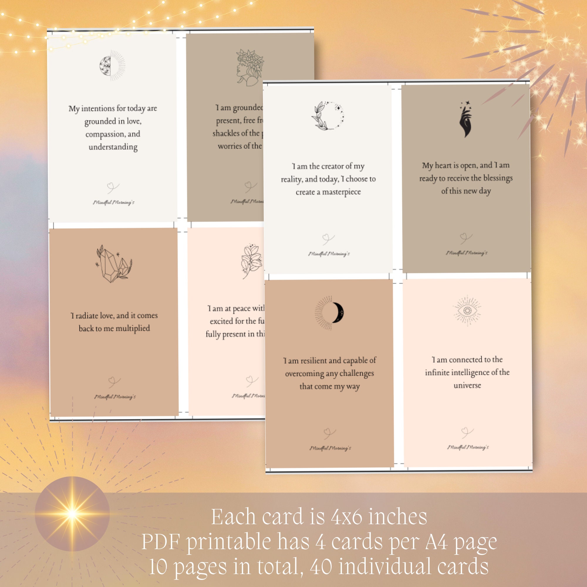 Positive Affirmation Cards, Printable Quotes, Editable Canva Template ...