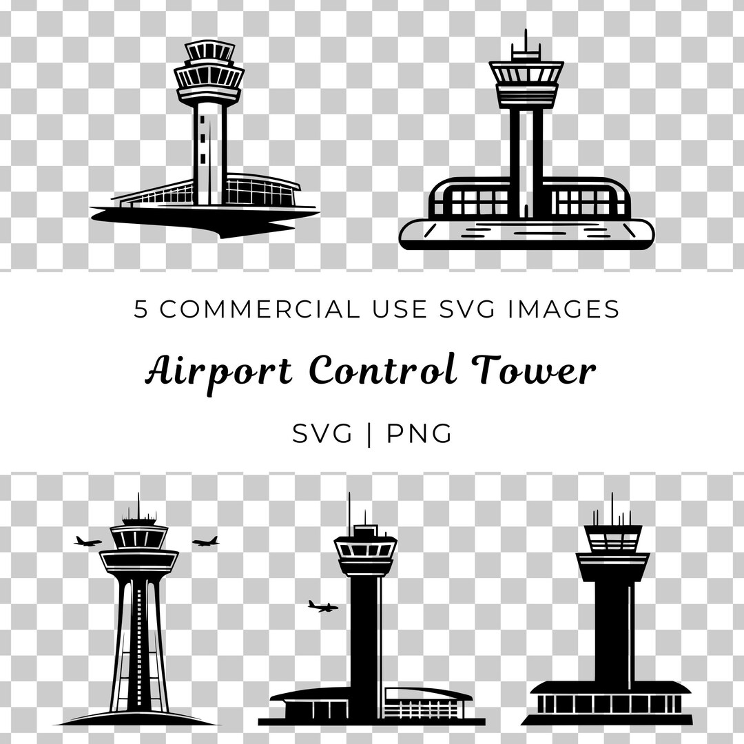 Airport Control Tower Svg, Airport Travel Vector, Catching Flights ...