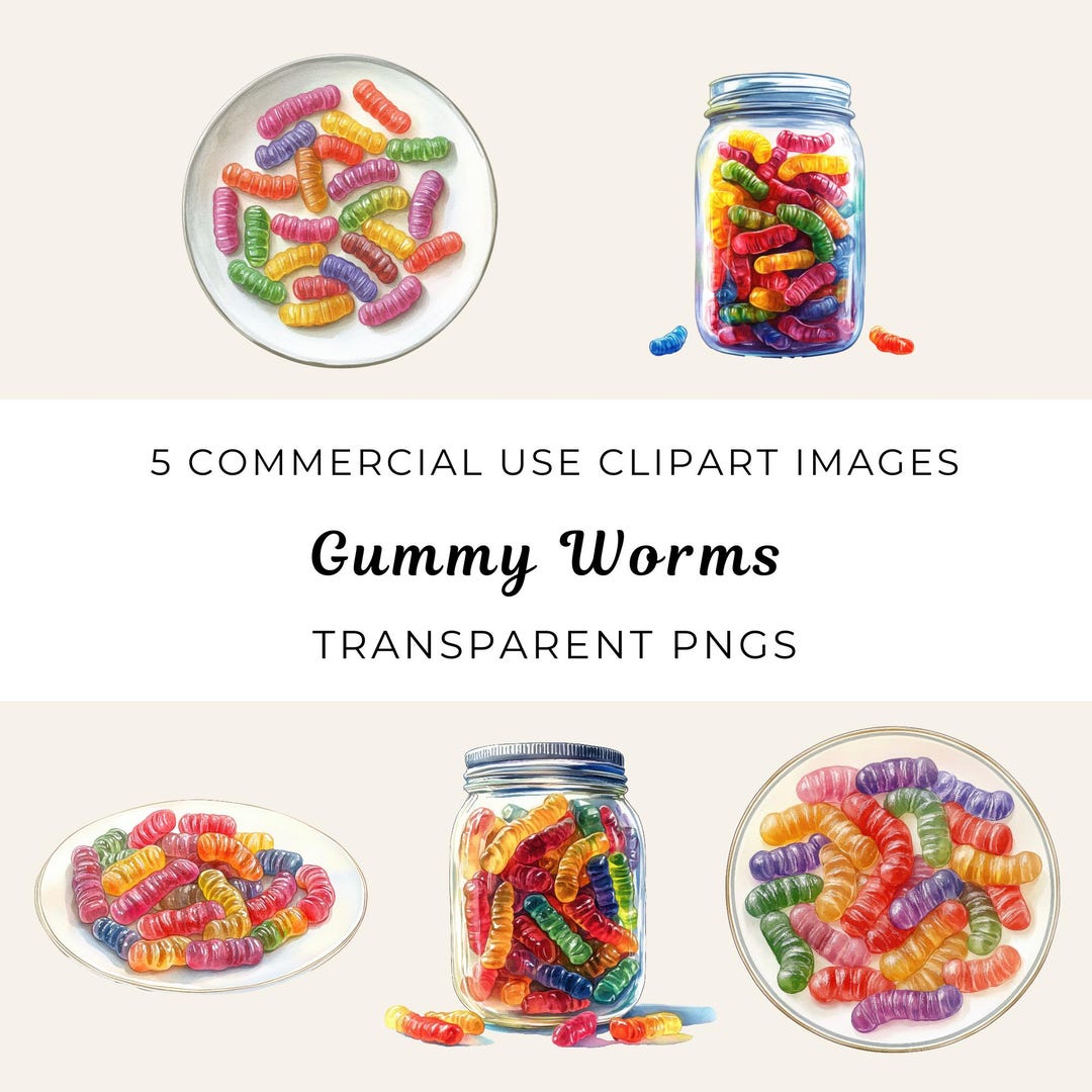 Gummy Worms Png, Candy Worms Clipart, Colorful Gummy Png, Sweet Worms ...
