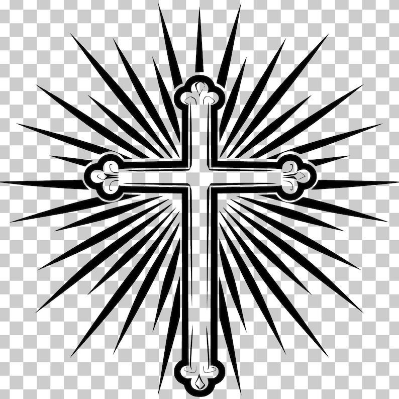 Cross With Sun Rays Svg | Christian Symbol Sunrays | Religious Clipart ...