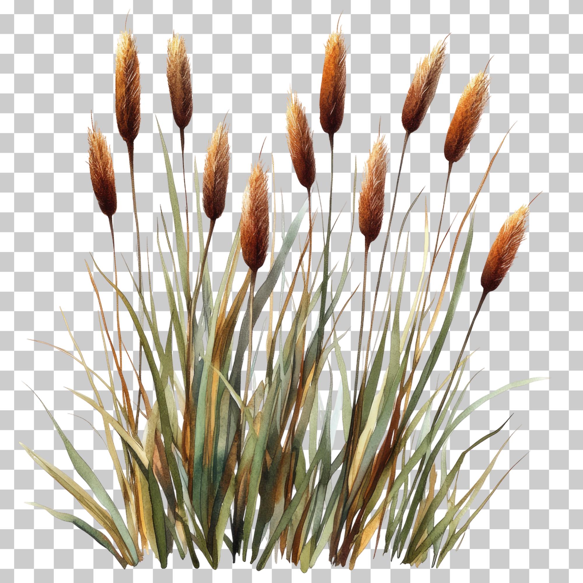 Cattails Png, Cattail Clipart, Bulrush Plant Png, Wild Grass Png, Reeds Clipart, Bulrush Clipart ...