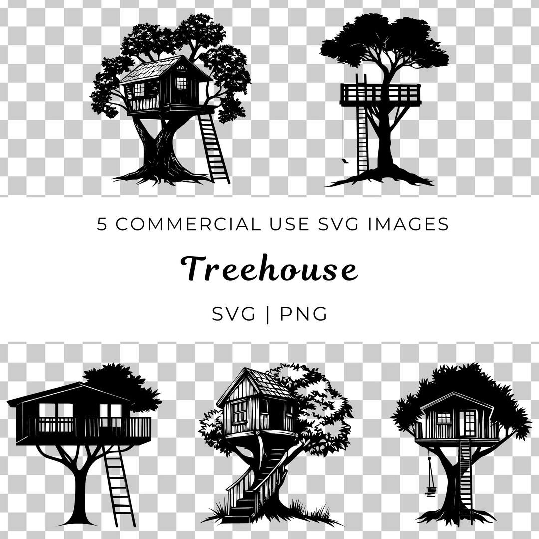 Treehouse Svg, Children's Treehouse Vector, Backyard Treehouse Svg, Treehouse Playground Svg ...