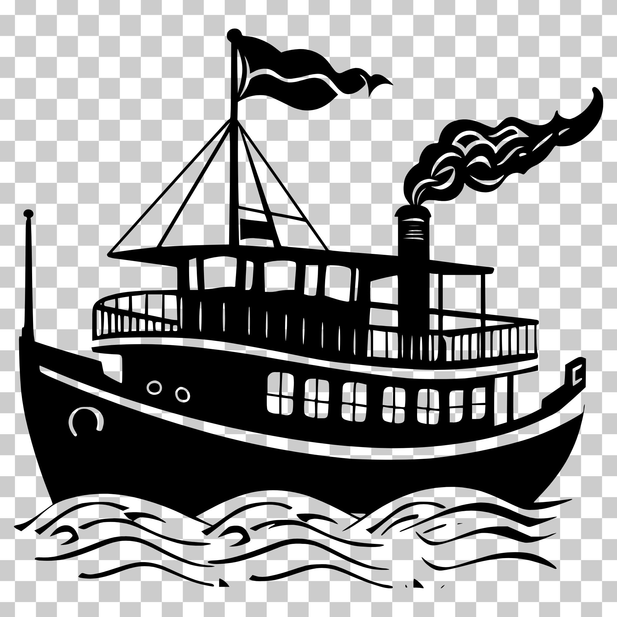 Vintage Steamboat Vector, Riverboat SVG Clipart (digital Download) - Etsy