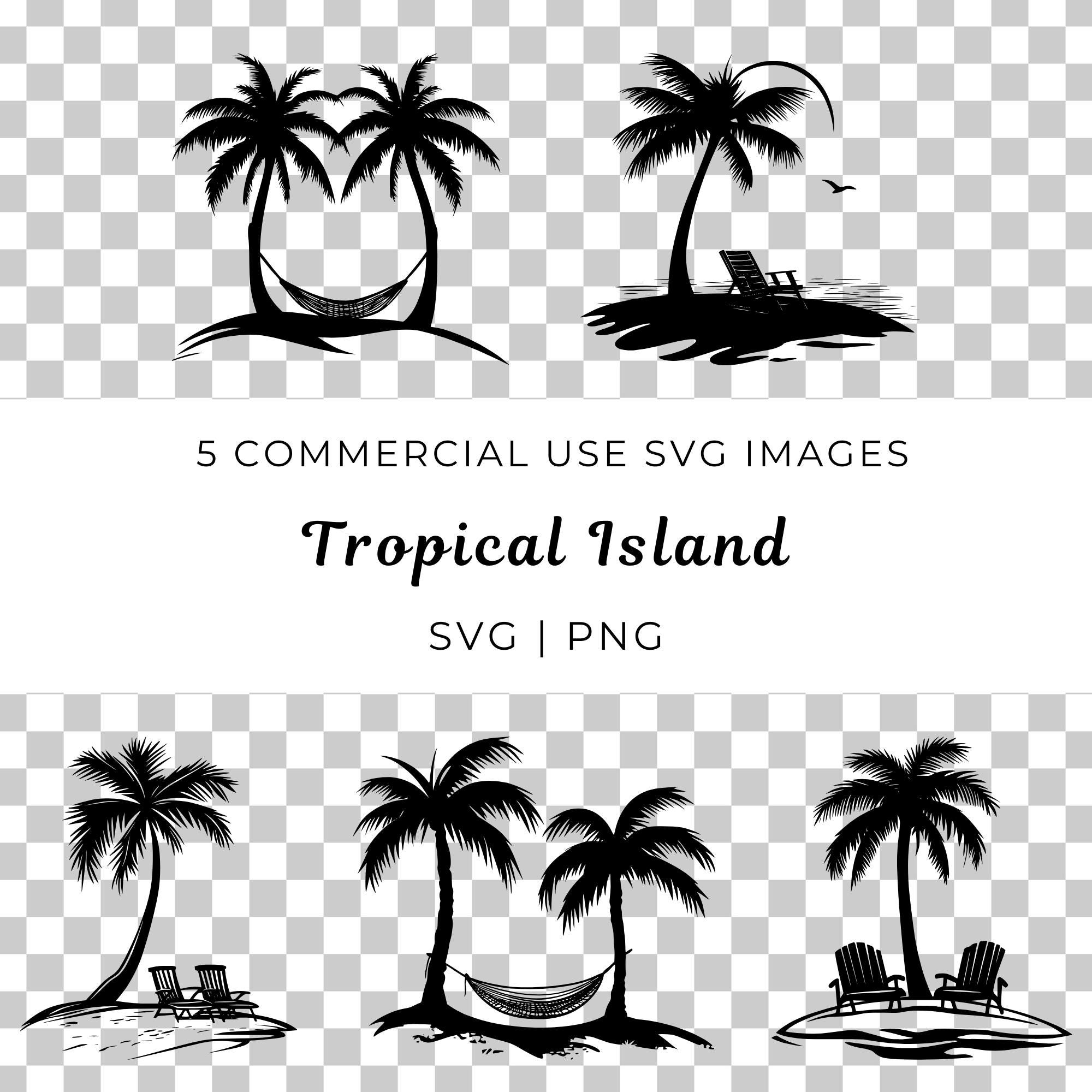 Tropical Island Svg, Island Getaway Vector, Paradise Island Scene Svg ...