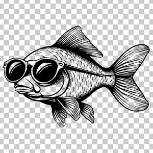 Fish Wearing Sunglasses Vector, Cool Fish Vector, Funny Fish Svg ...