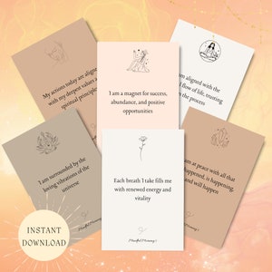 Positive Affirmation Cards, Printable Quotes, Editable Canva Template ...