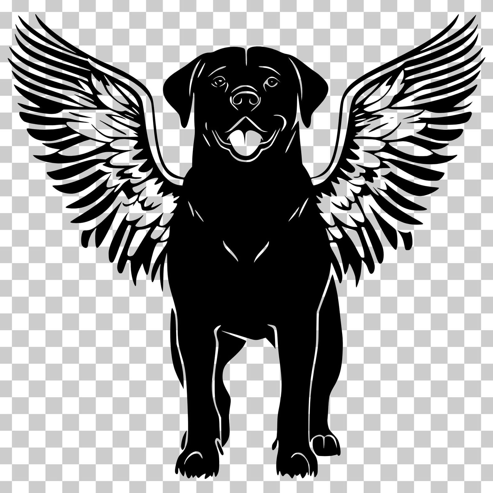 Rottweiler in Heaven Vector, Dog With Angel Wings Svg, Guardian Angel ...