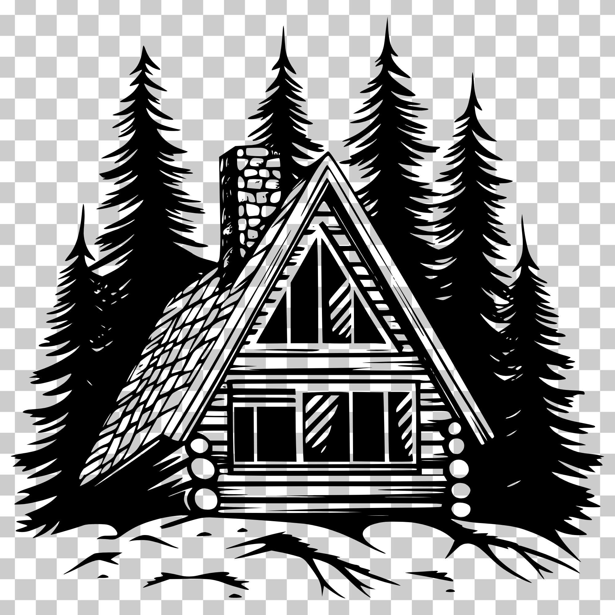 A-frame Log Cabin Svg, Rustic A-frame Vector, Alpine Cabin Svg, A-frame ...
