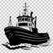 Tugboat Vector, Harbor Boat Svg, Maritime Svg, Nautical Tugboat Svg ...
