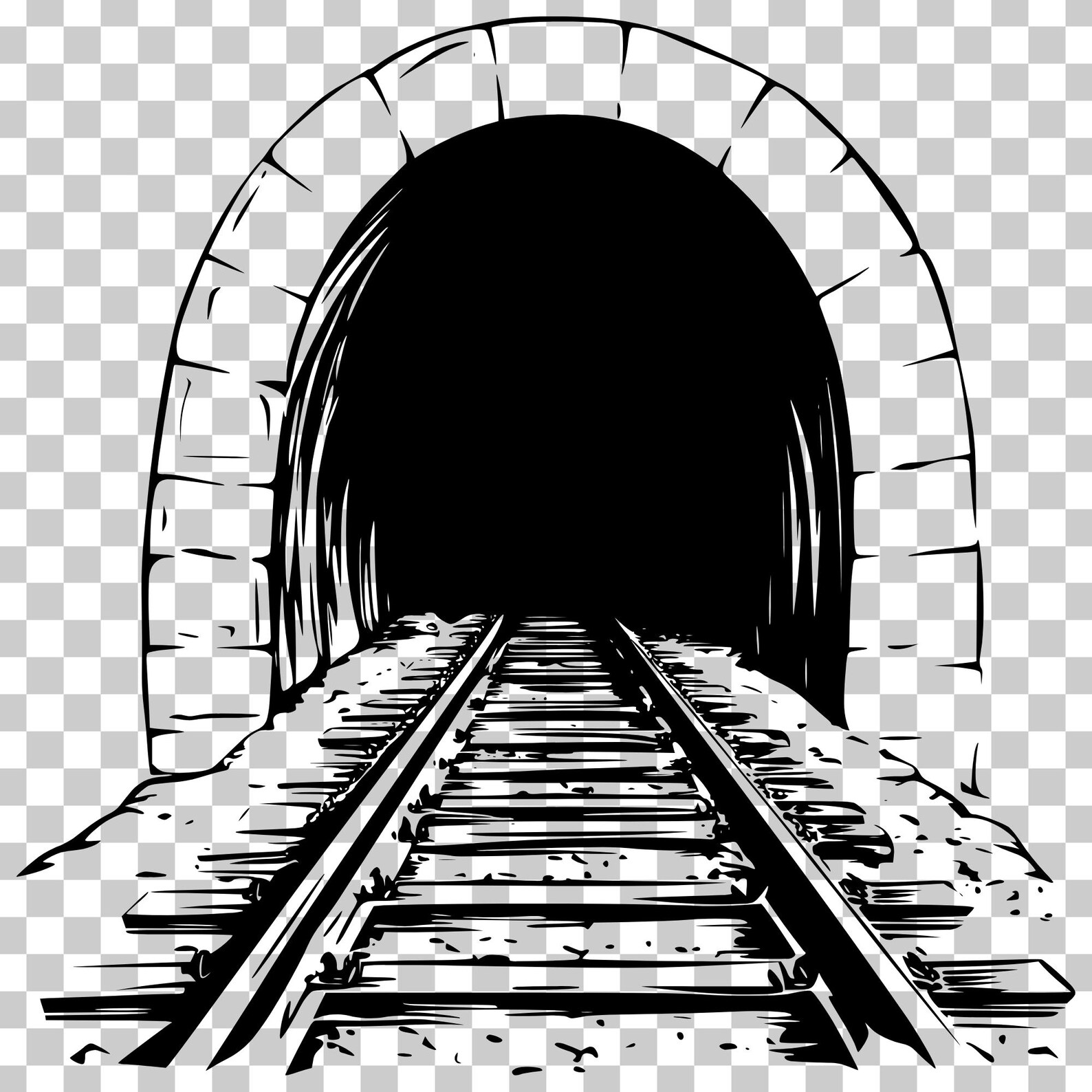 Train Tracks Svg, Railway Tunnel Vector, Train Journey Svg, Railroad ...