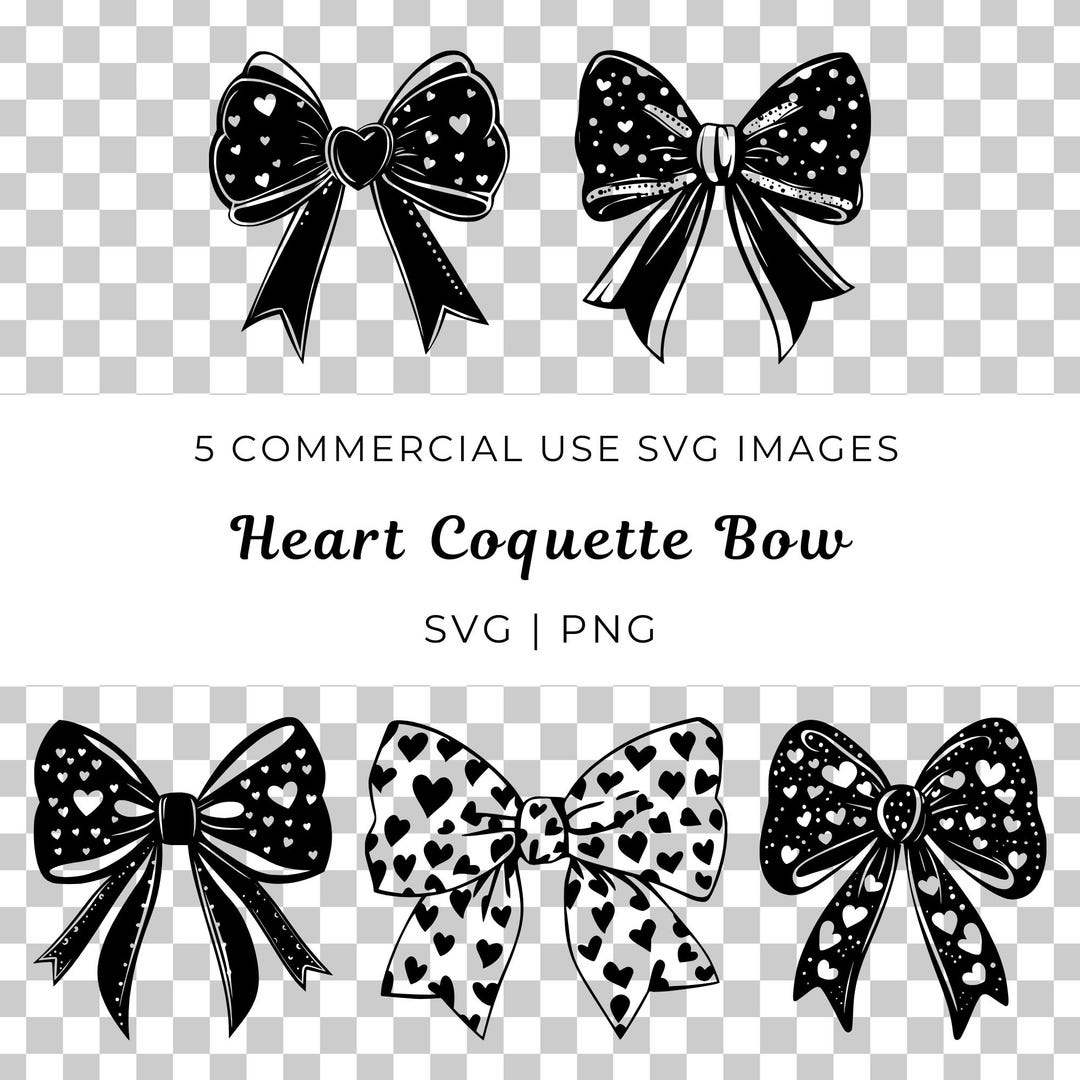 Heart Bow Svg, Coquette Heart Vector, Cute Bow Svg, Love Heart Svg ...