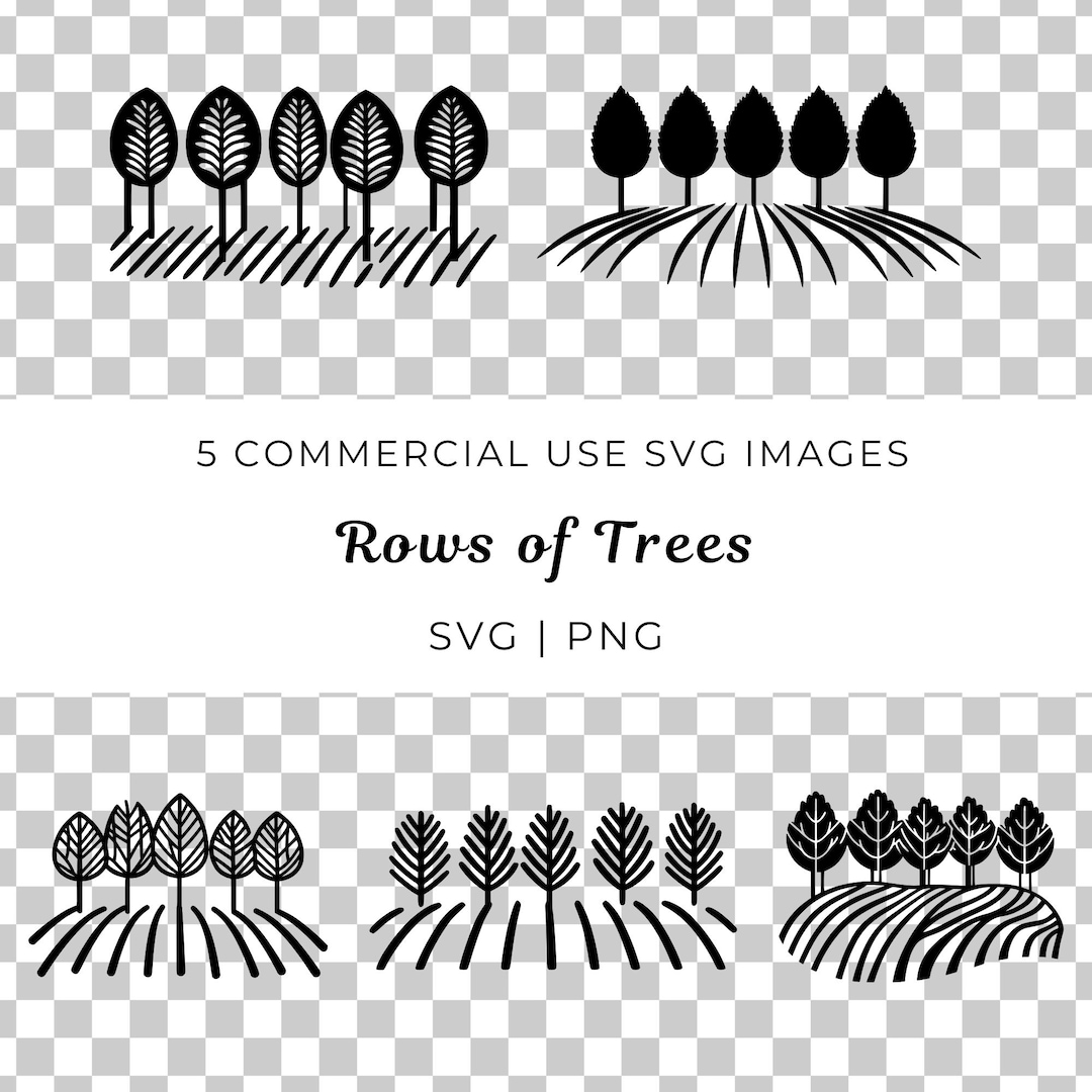 Rows of Trees Svg, Evergreen Trees Svg, Forest Tree Line Svg, Tree ...