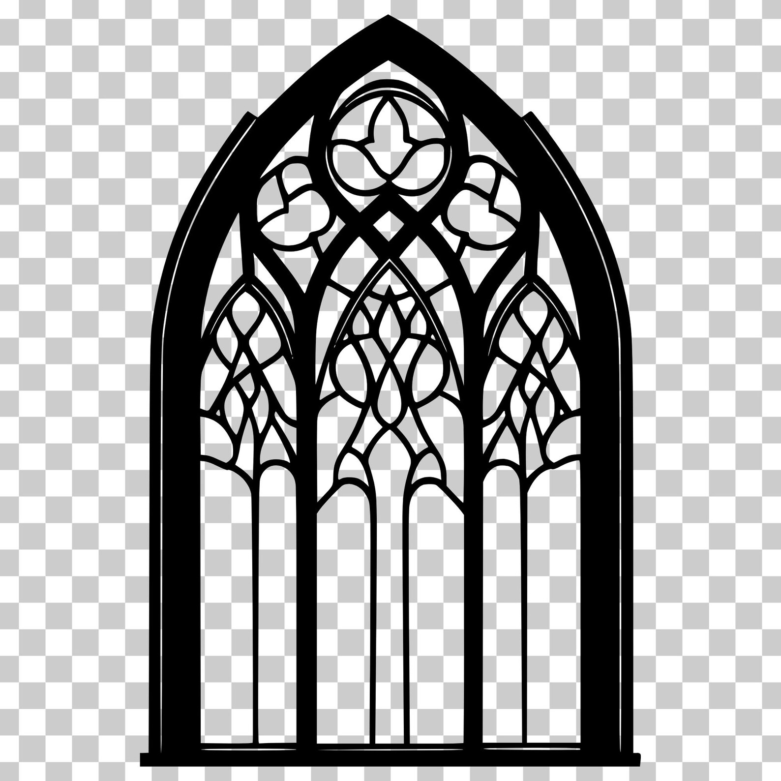 Church Stained Glass Window Svg, Cathedral Glass Vector, Christian Svg ...