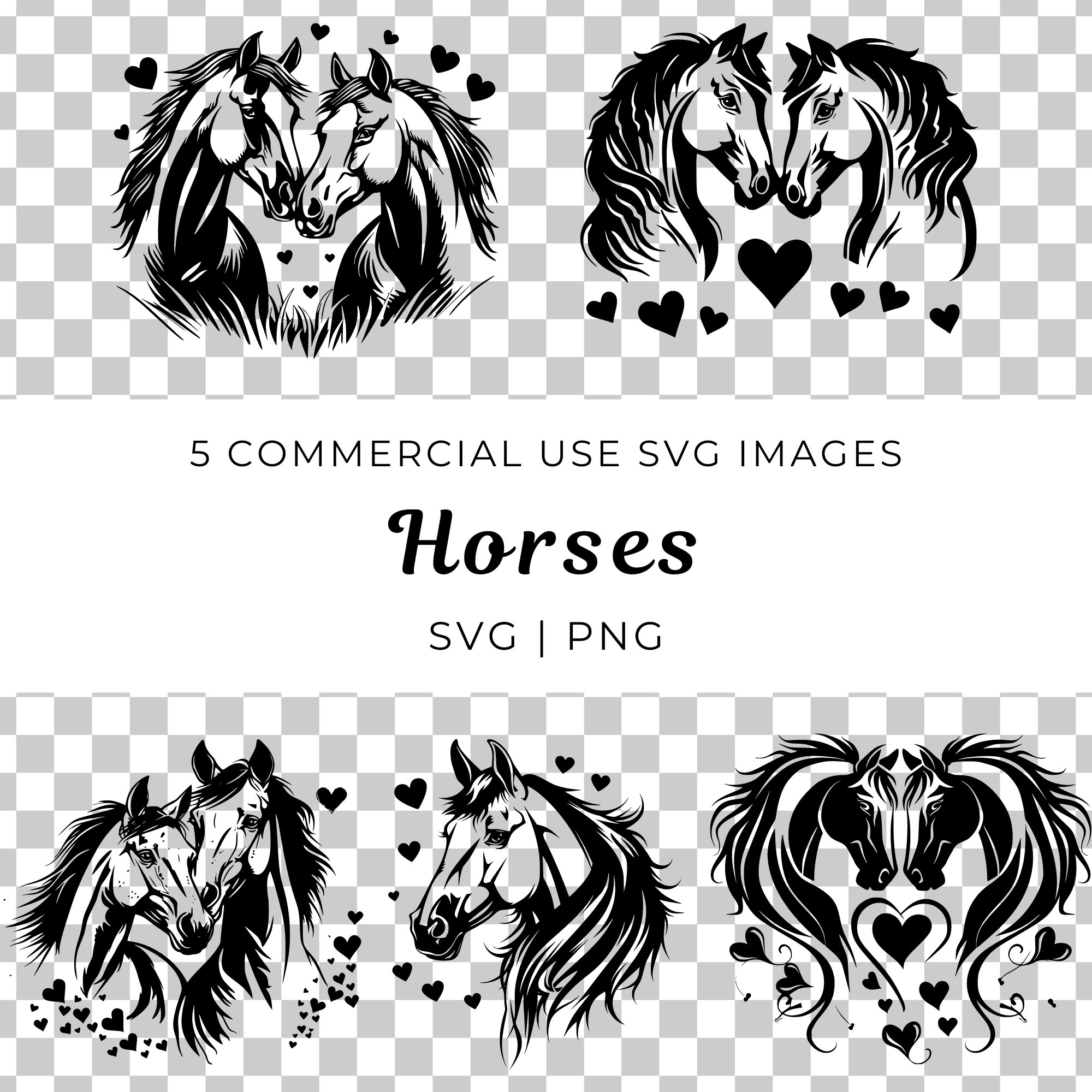 Horse Themed Svgs, Equine Horses PNG Images, Equestrian Clipart, Farm ...