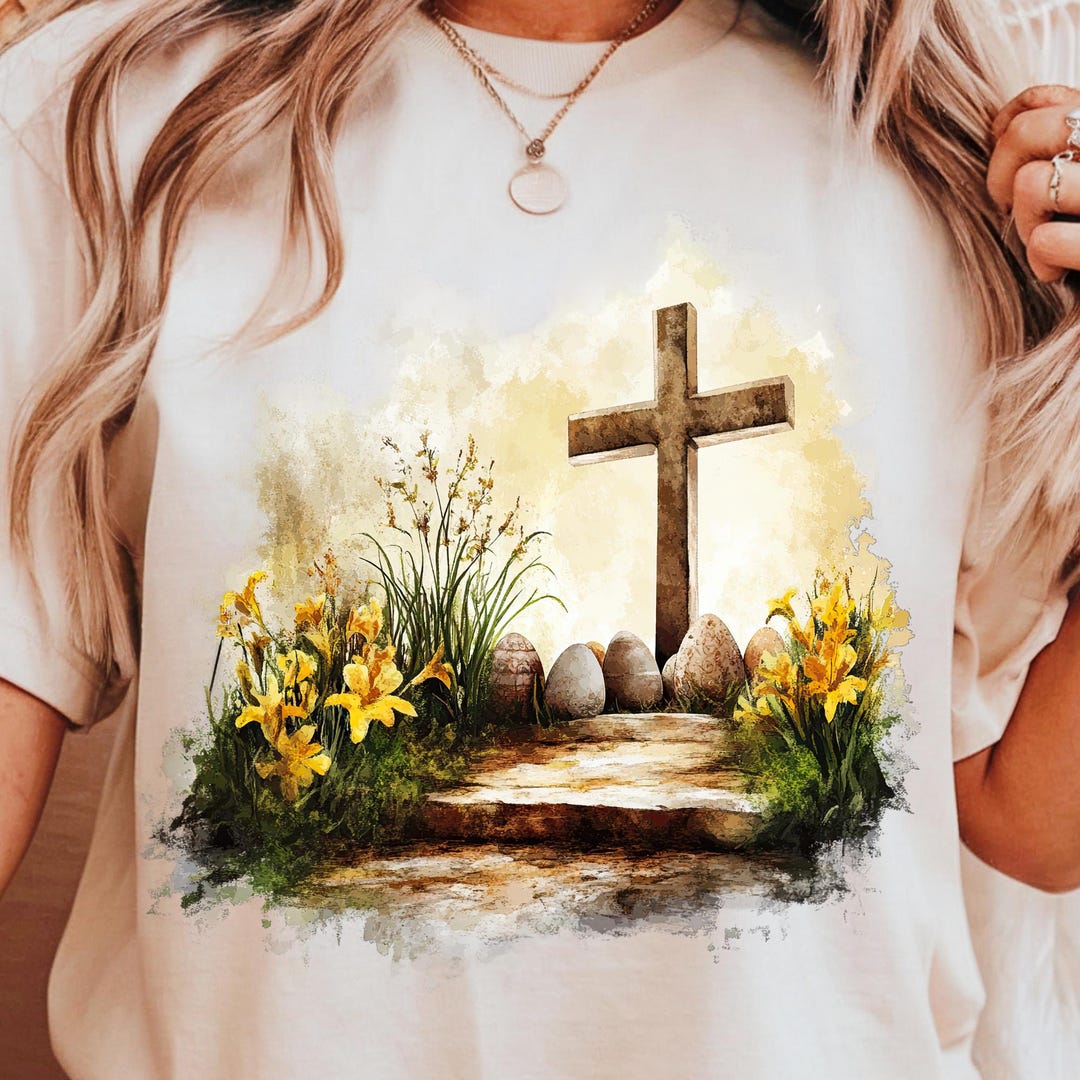 Easter Daffodil Cross Png, Religious Easter Watercolor Png, Easter ...