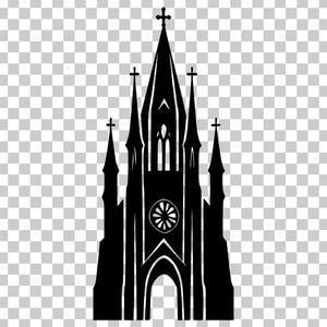 Cathedral Svg, Cathedral Silhouette Glass, Svg Church Design, Vector ...