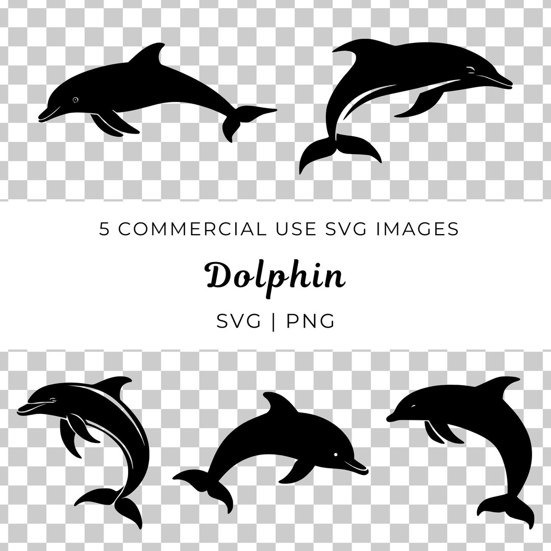 Dolphin Vector, Marine Animal Svg, Ocean Creature Vector, Dolphin ...