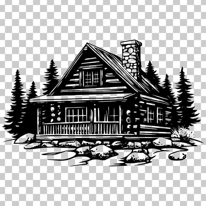 Mountain Chalet Svg, Alpine Cabin Svg, Rustic Chalet Svg, Snowy ...