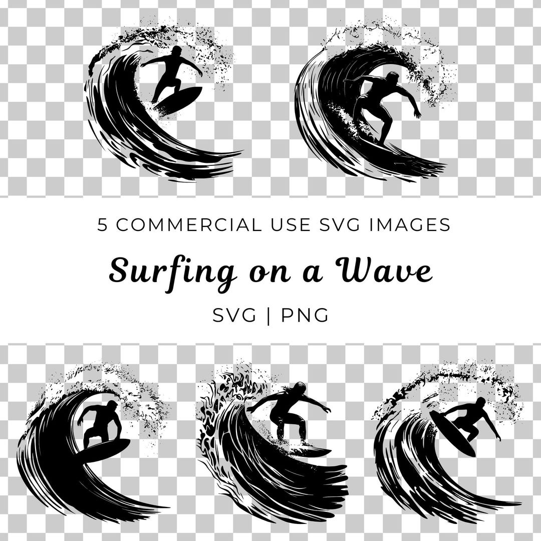 Surfer on Wave Svg, Surfing Adventure Vector, Ocean Wave Svg, Beach ...