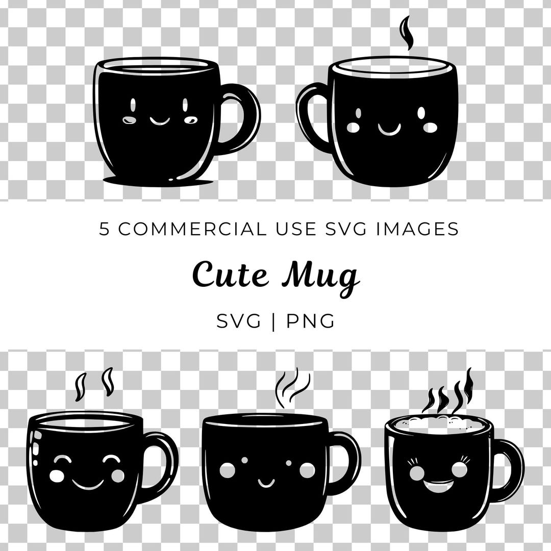 Cute Mug Svg, Adorable Mug Vector, Coffee Cup Svg, Fun Mug Svg ...