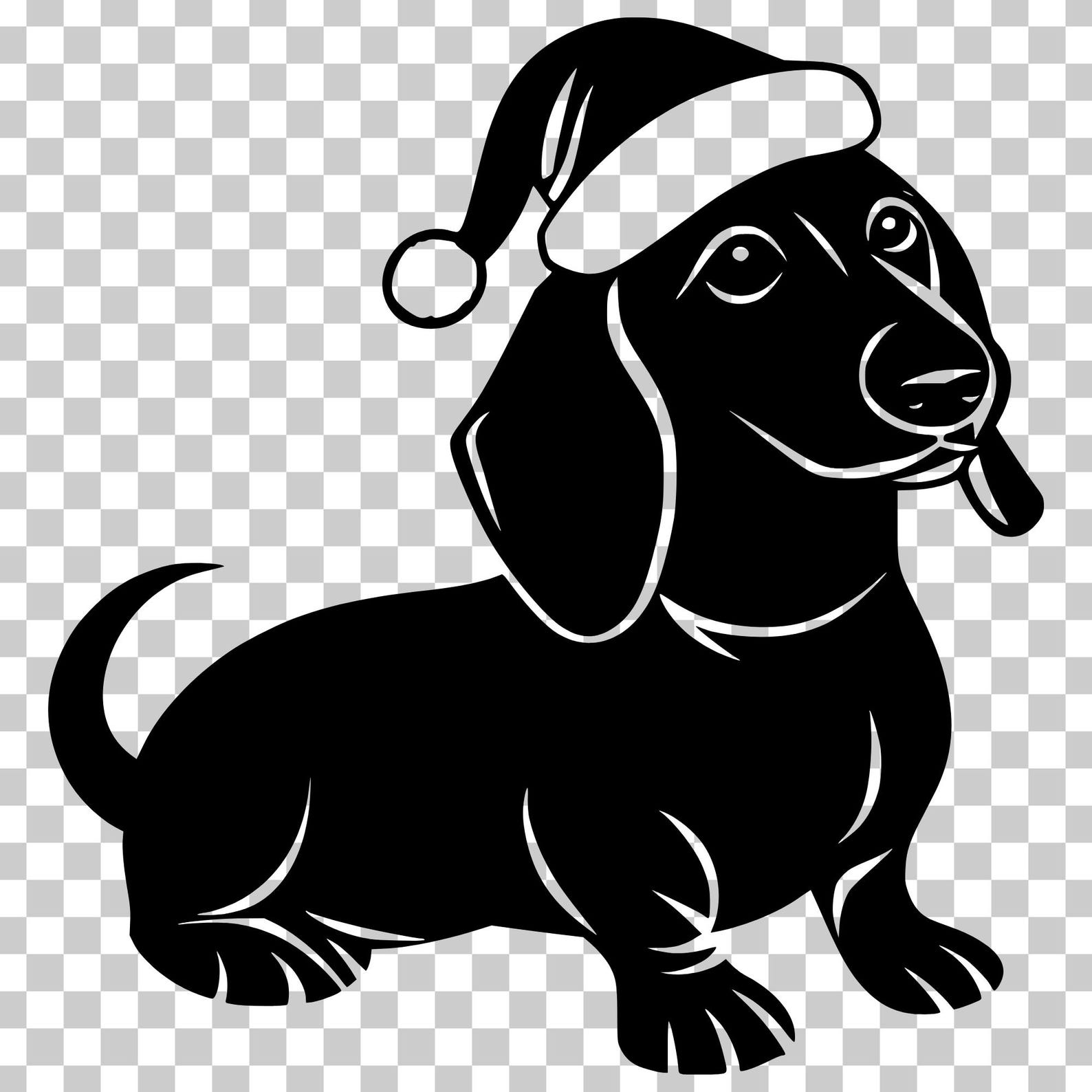Christmas Dachshund Svg, Dachshund Santa Hat Svg, Holiday Dachshund Svg ...