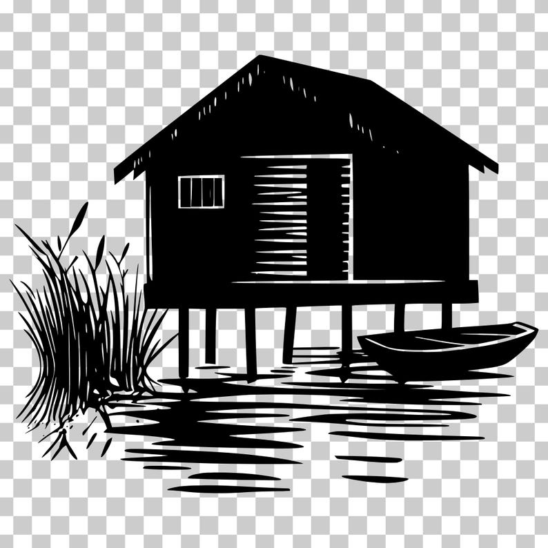 Boathouse Vector SVG, Waterfront Building Clipart (digital Download) - Etsy