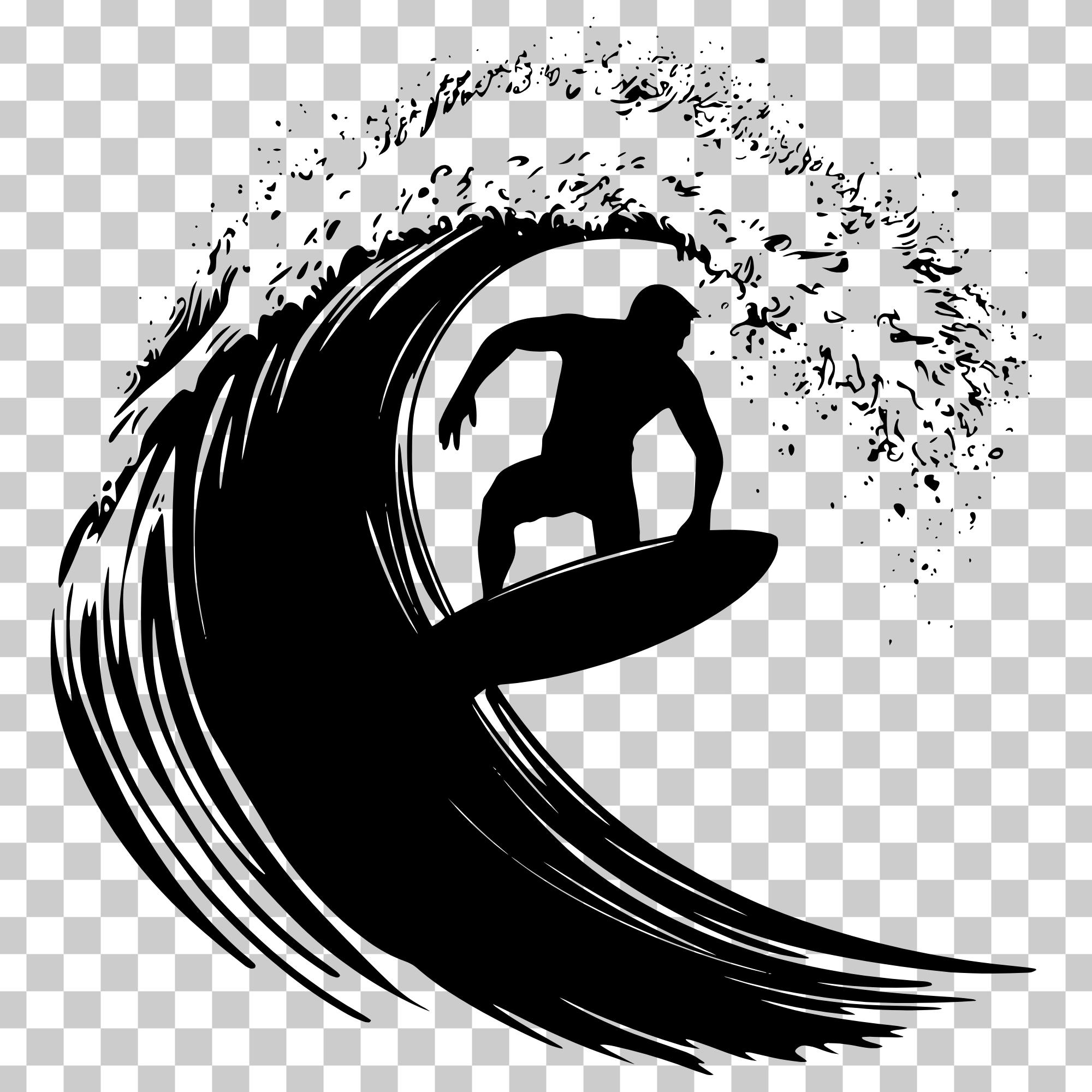 Surfer on Wave Svg, Surfing Adventure Vector, Ocean Wave Svg, Beach ...