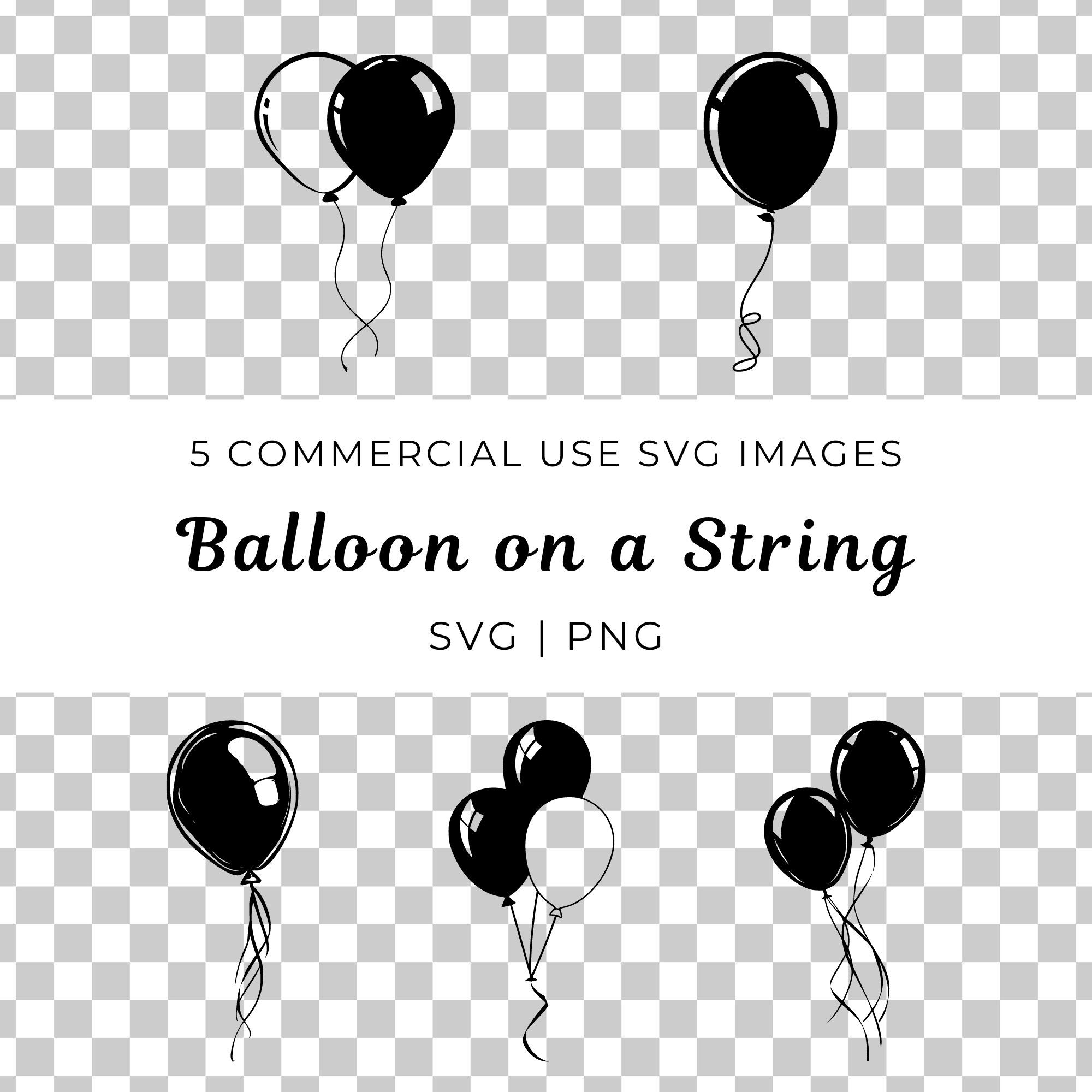 Balloon on a String Svg Balloon Clipart Balloon Vector Air Balloon Svg ...