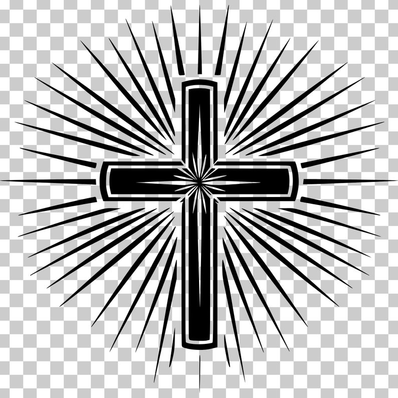 Cross With Sun Rays Svg | Christian Symbol Sunrays | Religious Clipart ...