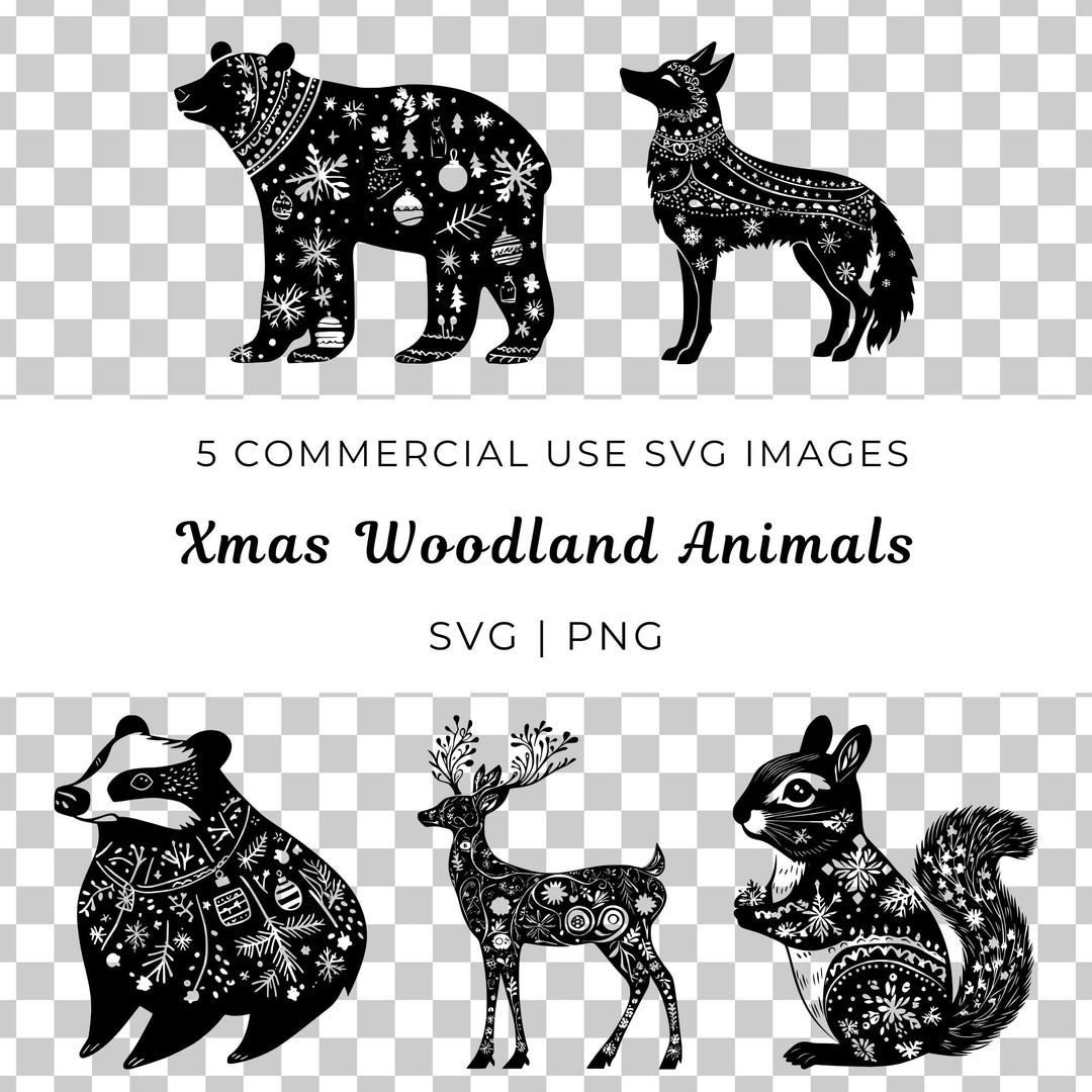Christmas Woodland Animals Svg, Woodland Animals Svg, Christmas Animals ...