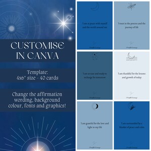 Positive Affirmation Cards, Printable Quotes, Editable Canva Template ...
