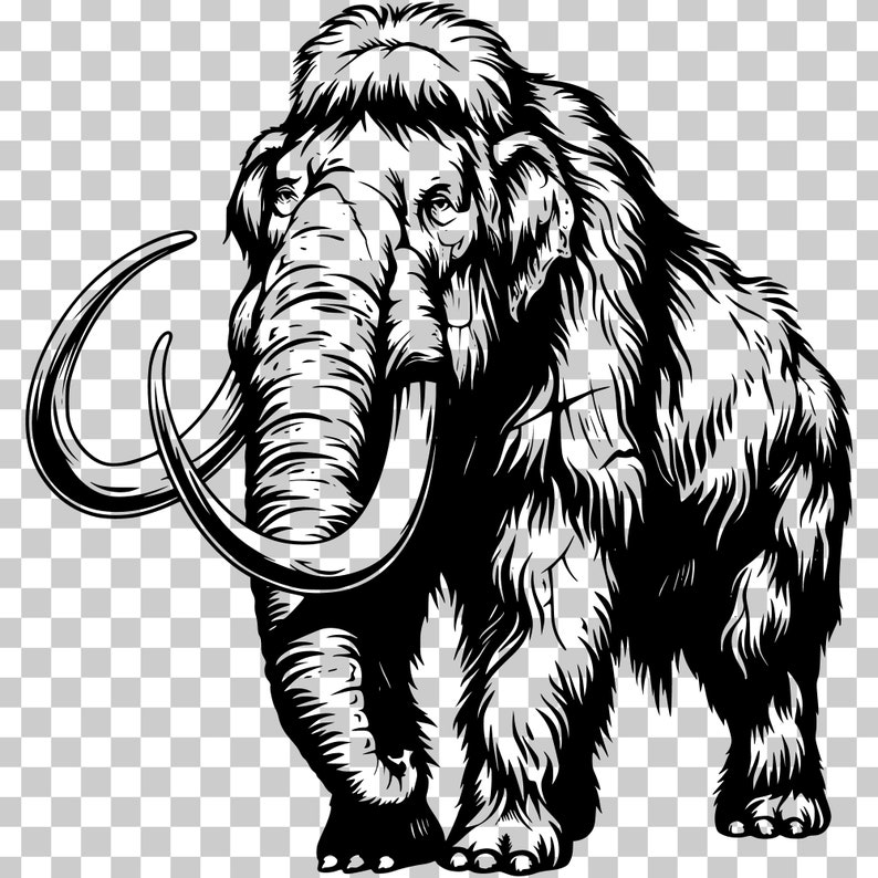 Mamut lanudo svg, mamut clip art, animales prehistóricos, mamut antiguo ...