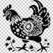 Scandi Chicken Svg, Folk Art Chicken Svg, Country Hen Svg, Folk Art ...