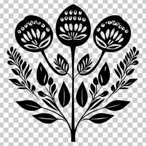 Scandi Folk Art Florals Vector, Scandinavian Design Svg, Folk Art Svg ...