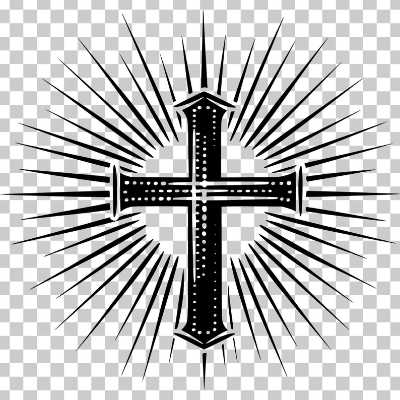 Cross With Sun Rays Svg | Christian Symbol Sunrays | Religious Clipart ...