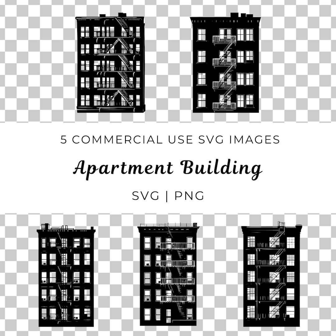 Apartment Building Vector, Urban City Architecture Vector, Fire Escape ...