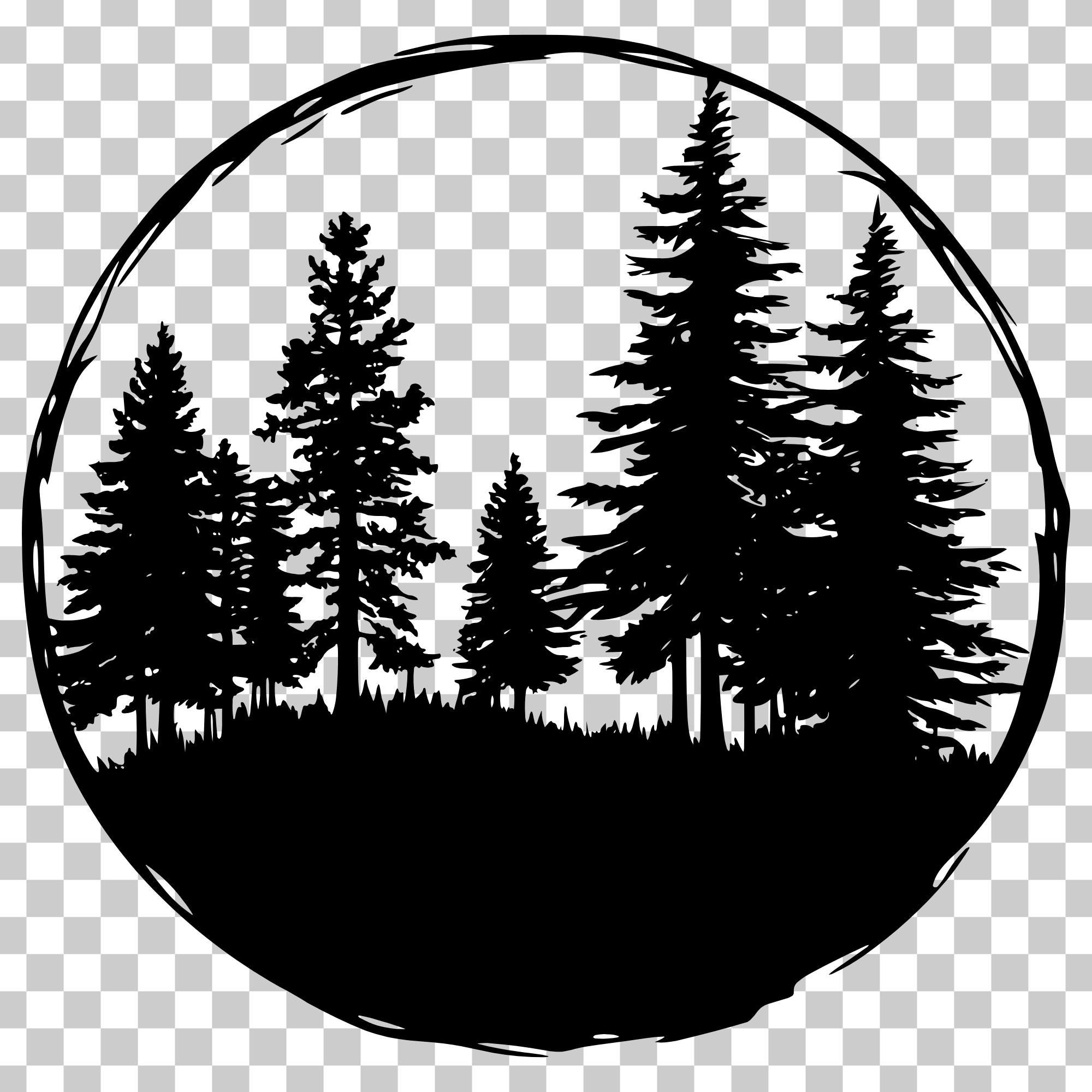 Pine Tree Forest Svg, Evergreen Woods, Mountain Forest Svg, Dense ...