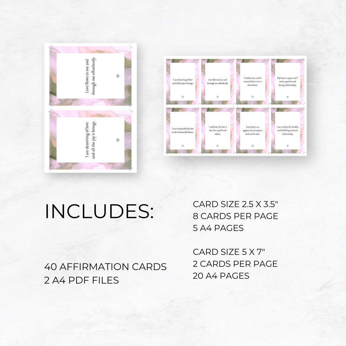 Valentines Day Affirmation Cards, Printable PDF, Self Love and Self ...