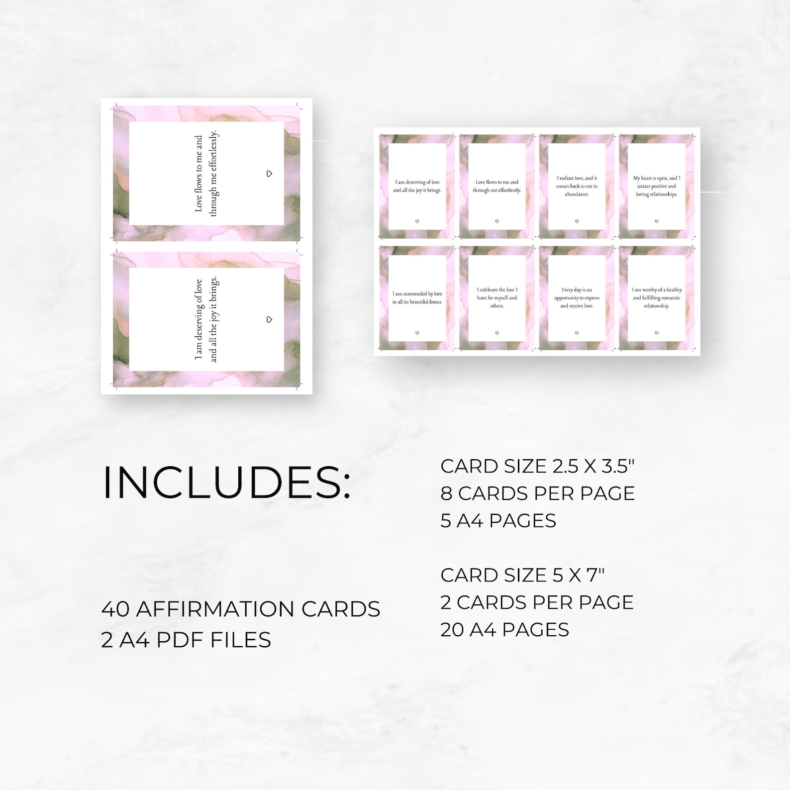 Valentines Day Affirmation Cards, Printable PDF, Self Love and Self ...