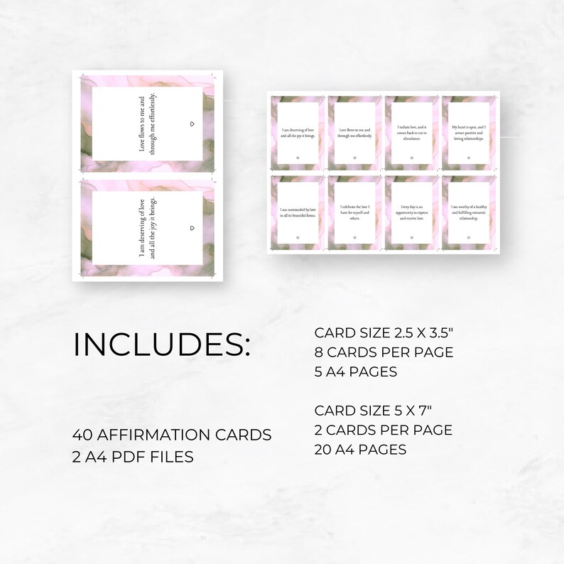 Valentines Day Affirmation Cards, Printable PDF, Self Love and Self ...