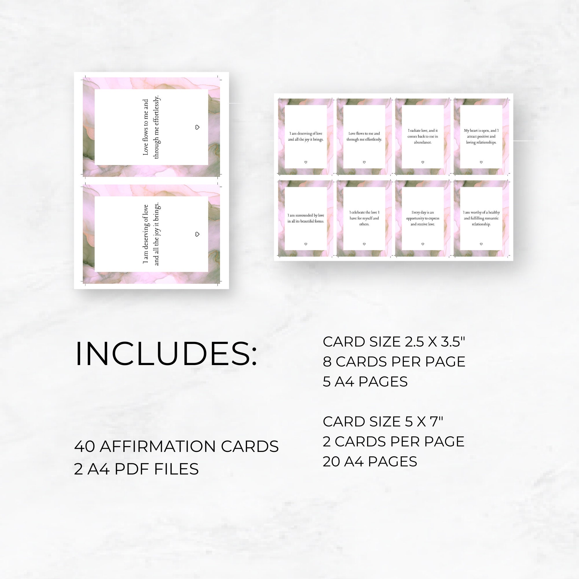 Valentines Day Affirmation Cards, Printable PDF, Self Love and Self ...