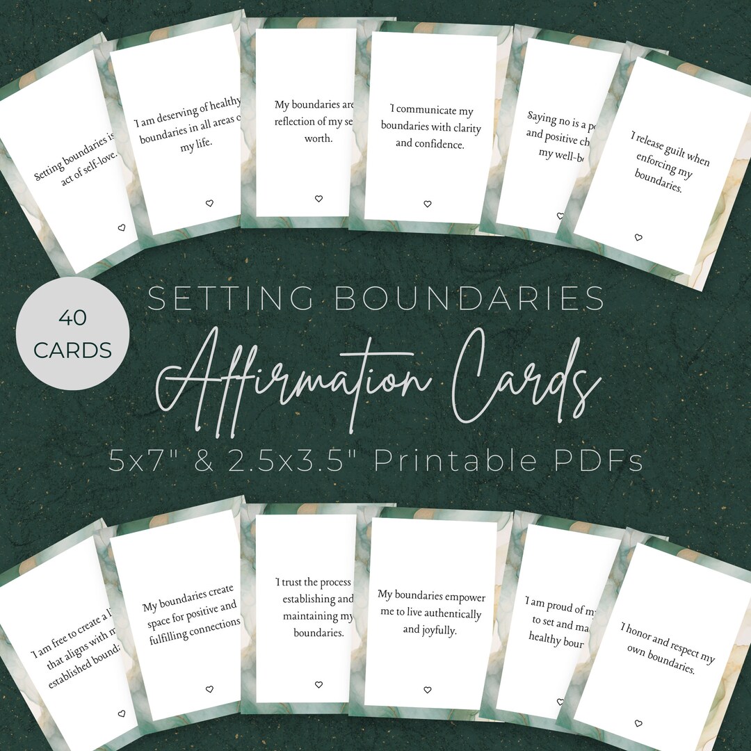 Printable Affirmation Cards, Maintain Boundaries, Daily Reminders ...