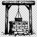 Vintage Wishing Wells Svg, Rustic Well Vector, Classic Water Well Svg ...